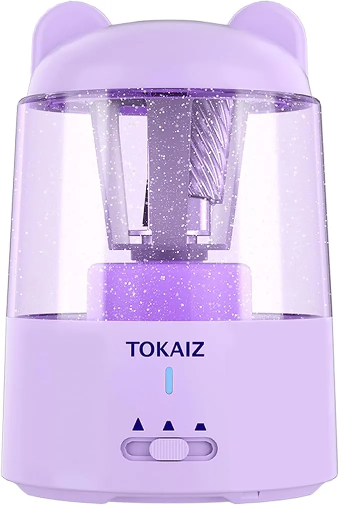 TOKAIZ - 鉛筆削り 電動 自動 ミニ 充電式 芯の3段調整対応 削りすぎ防止 自動停止 折れ芯除去機能 鉛筆削り器 コンパクト 軽量 小型 携帯 小学生 子供 TPS-001 ...